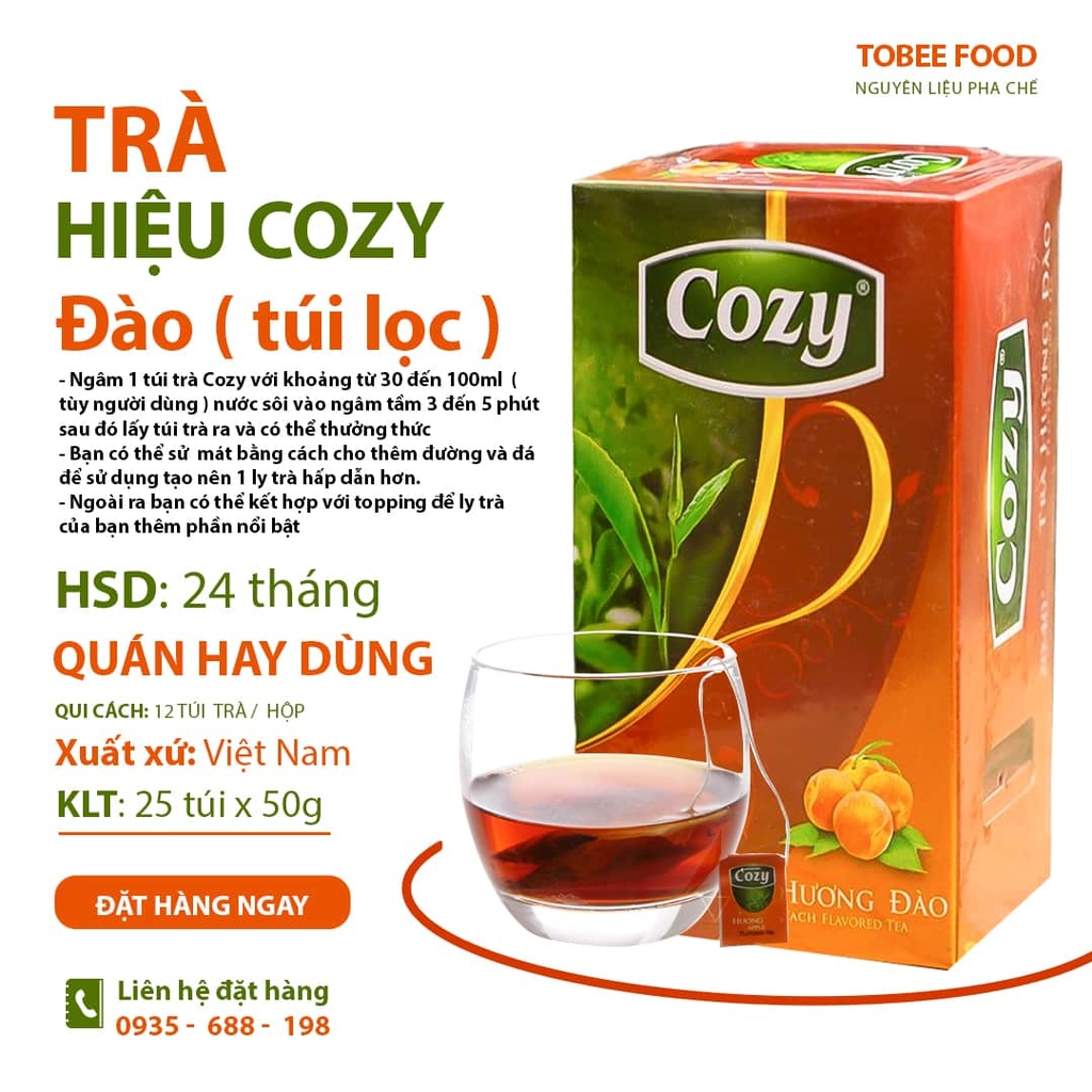 Trà Cozy Đào túi lọc | Pha trà trái cây thơm ngon số 1