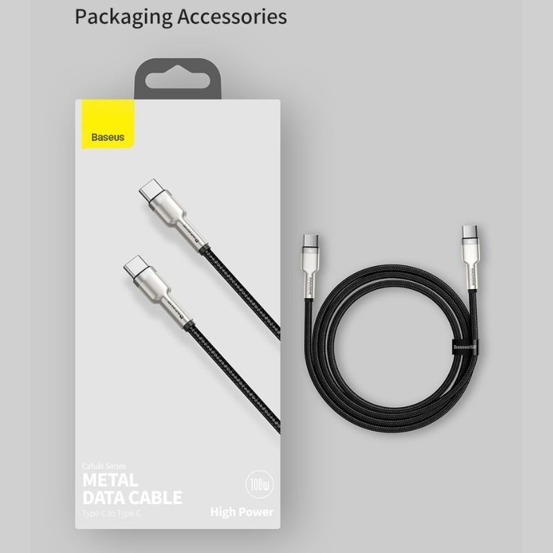 Cáp Sạc Siêu Nhanh Type C To Type C 100w Baseus Cafule Metal Series Fast Charge And Data Cable