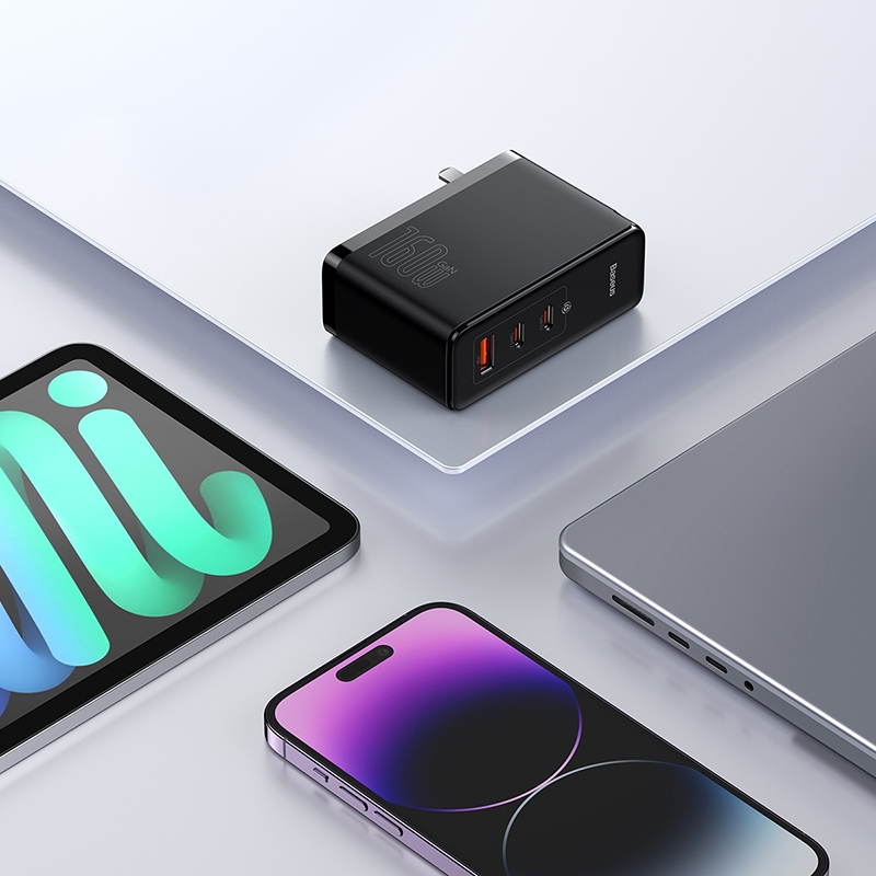 Bộ sạc nhanh Baseus GaN5 Pro Digital Fast Charger 2C+U 160W CN (Kèm cáp ...