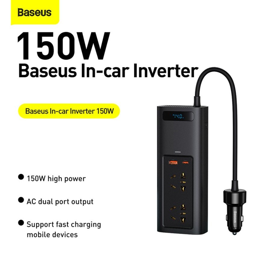 Bộ tẩu sạc tích hợp biến áp DC to AC 220V Baseus Power Inverter Pro 150W CGNB020101 | BASEUS ...