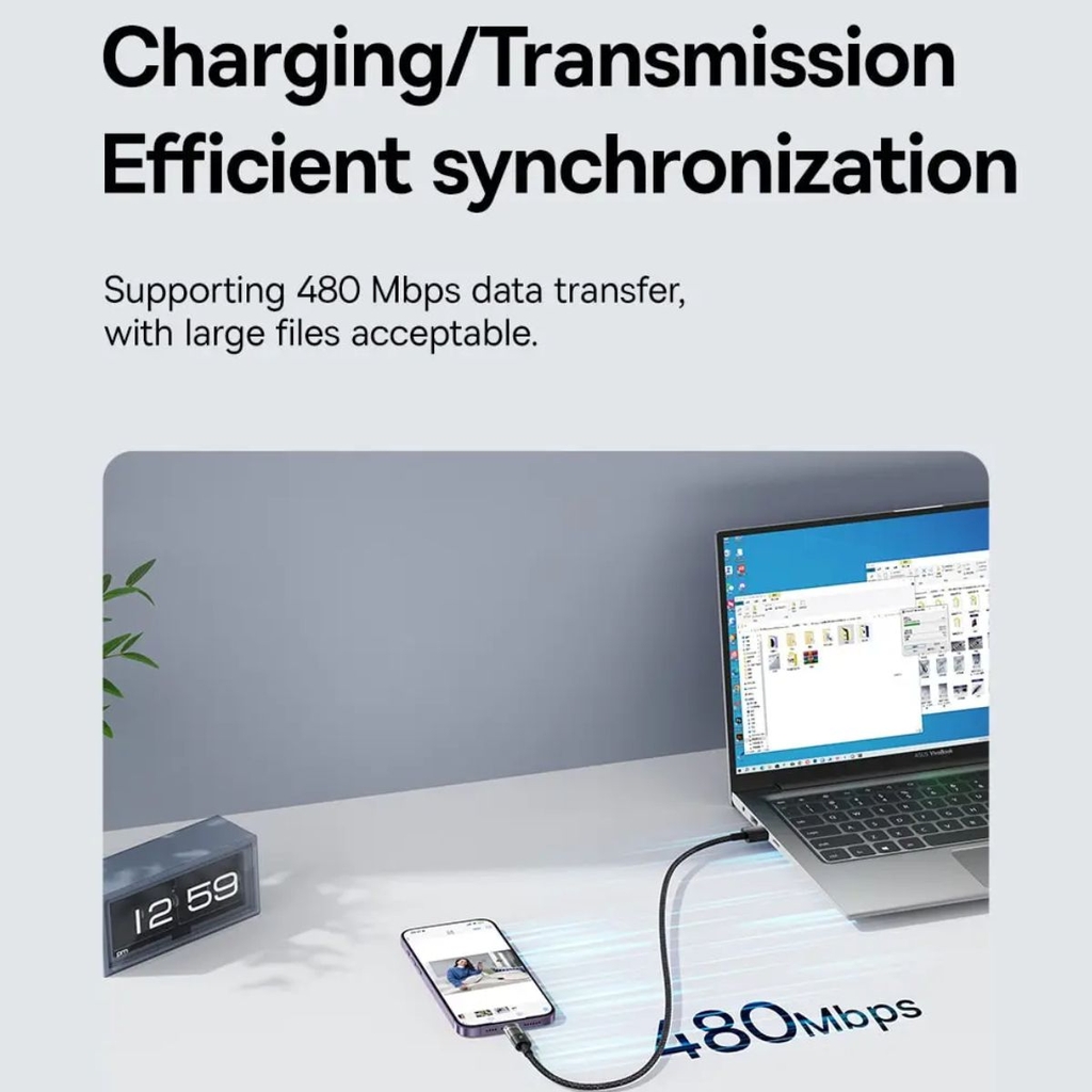 Cáp sạc nhanh và truyền dữ liệu Usb to Lightning 2.4A Baseus Gem ...