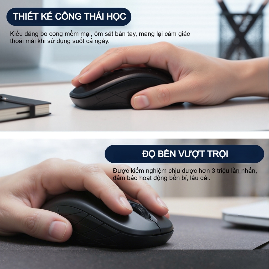 Chuột không dây Choetech KB-002 nhỏ gọn và tiết kiệm pin (Hàng chính ...
