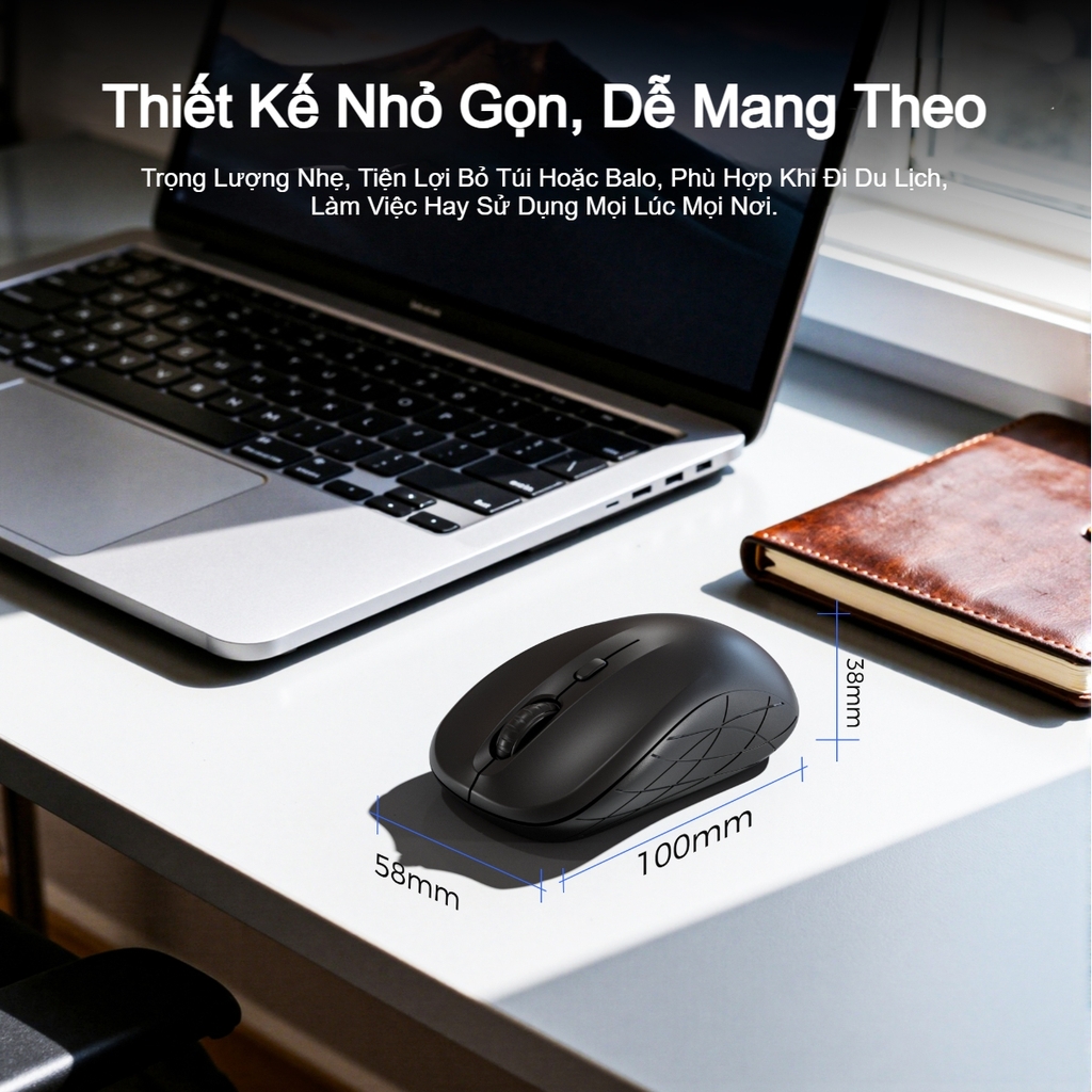 Chuột không dây Choetech KB-002 nhỏ gọn và tiết kiệm pin (Hàng chính ...