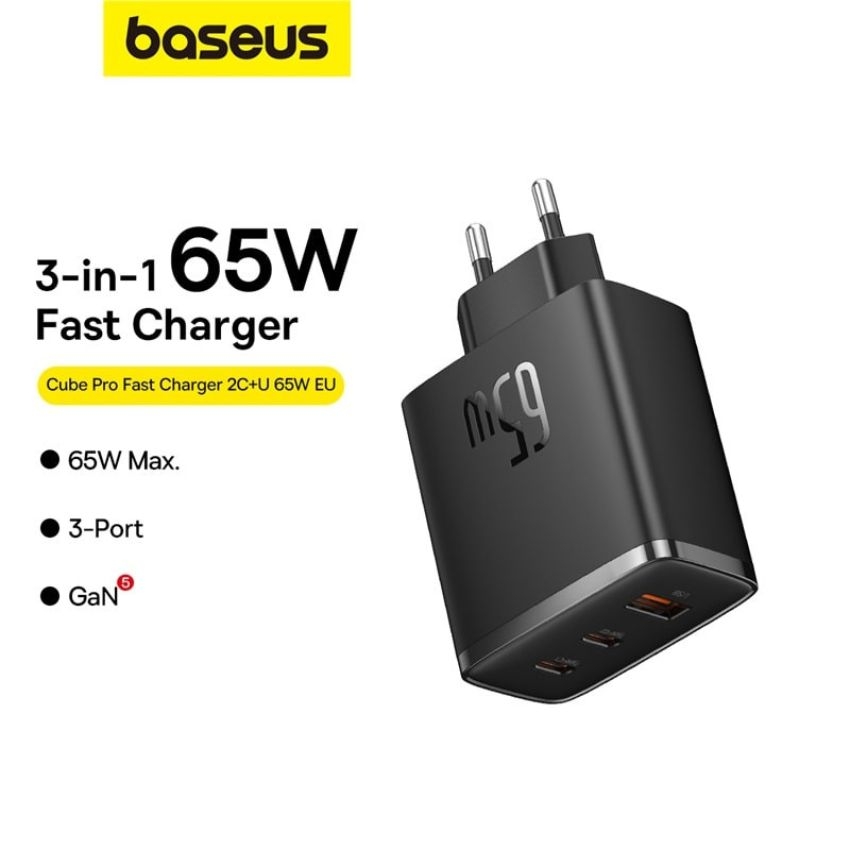 Củ sạc nhanh Baseus Cube Pro Fast Charger 2C+U 65W | BASEUS SAIGON ...