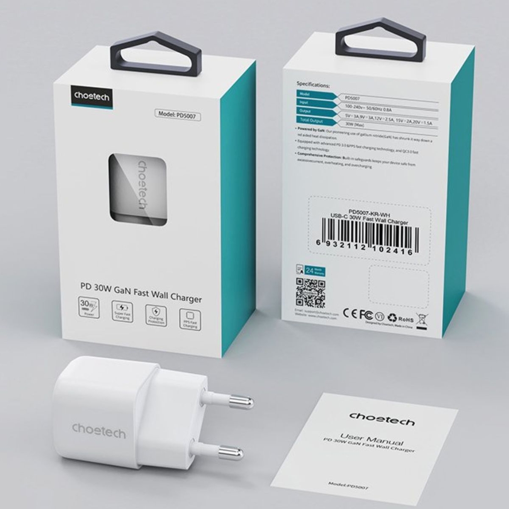 Củ sạc nhanh Type C 30w Choetech PD5007 (Hàng chính hãng) | BASEUS SAIGON - Đại lý uỷ quyền ...