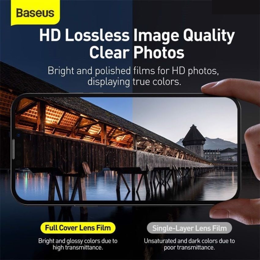 Cường lực bảo vệ camera Baseus Crystal Series HD Full-Frame Lens ...
