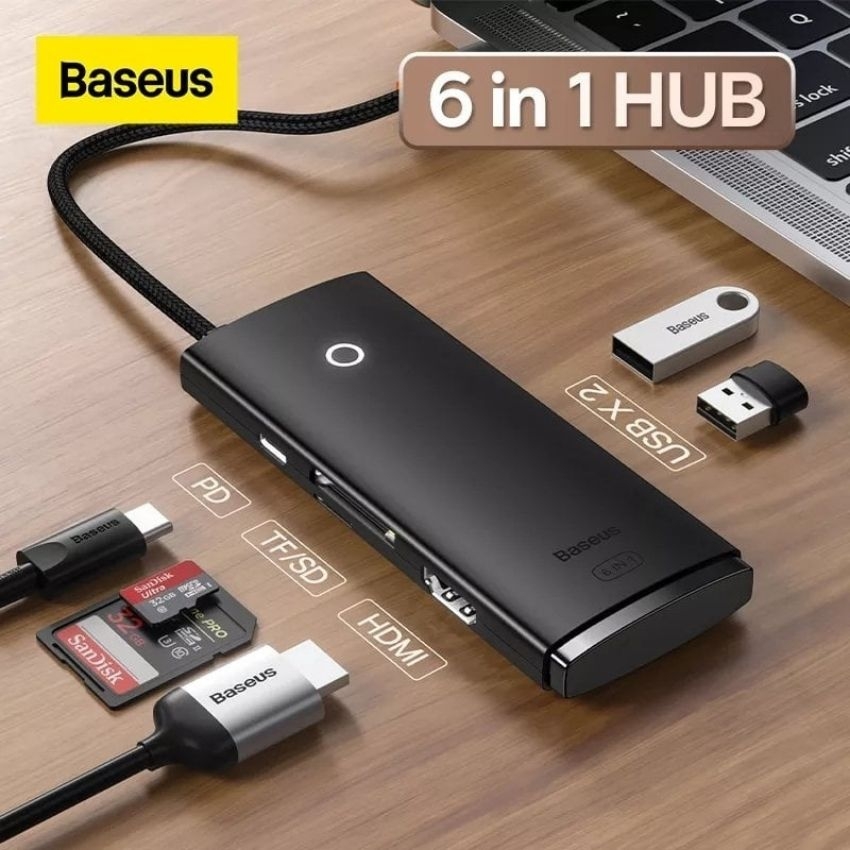 Hub chuyển đa năng Baseus Lite Series 6-Port Type-C HUB Docking Station ...
