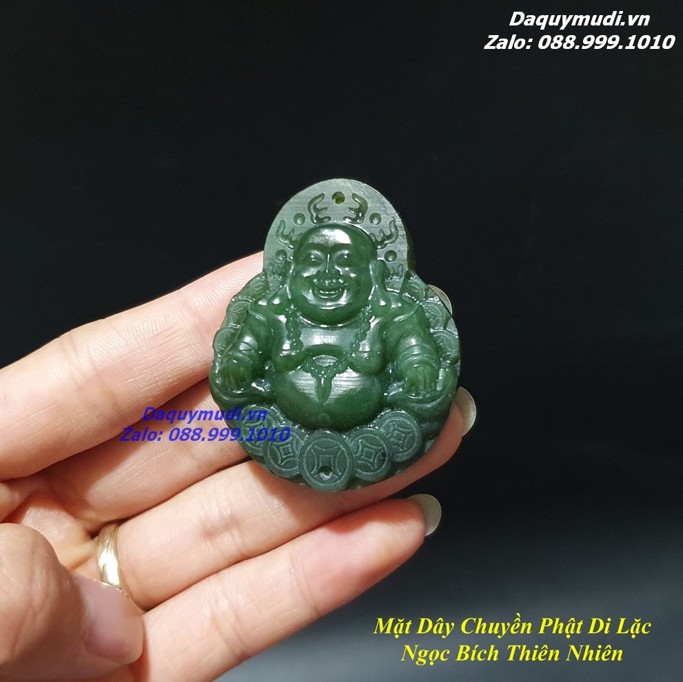 MẶT DÂY CHUYỀN PHẬT DI LẶC NGỌC BÍCH THIÊN NHIÊN | ĐÁ QUÝ MUDI