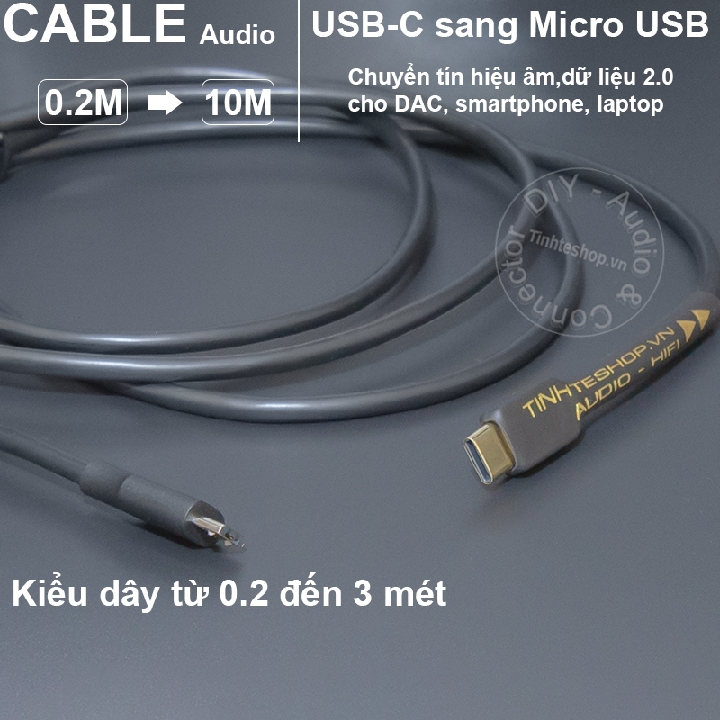 Dây USB C sang micro USB - DIY USB type C to Micro USB data cable | Tinh Tế Shop
