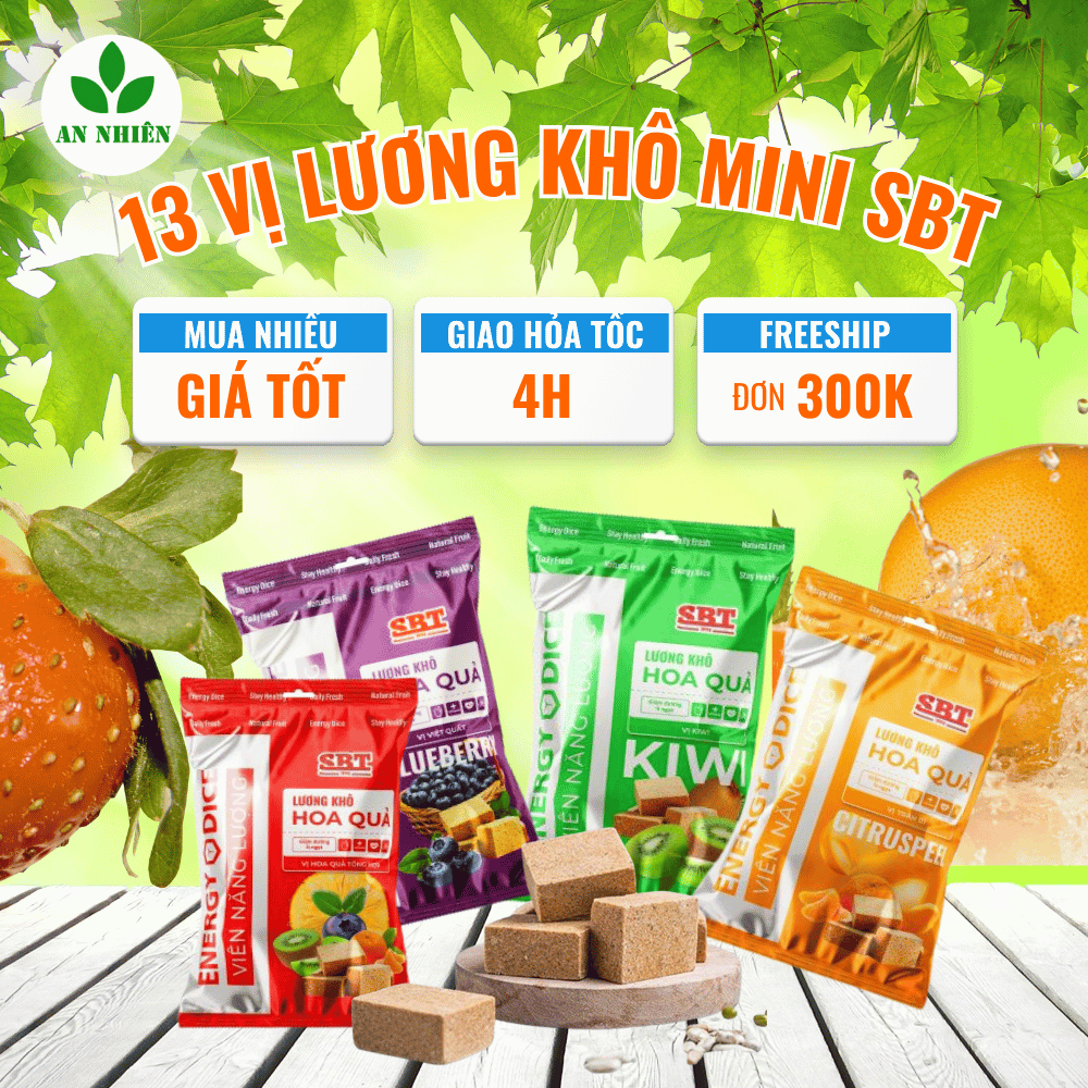 Lương khô mini SBT, 13 vị lương khô viên năng lượng bổ sung dinh dưỡng ...