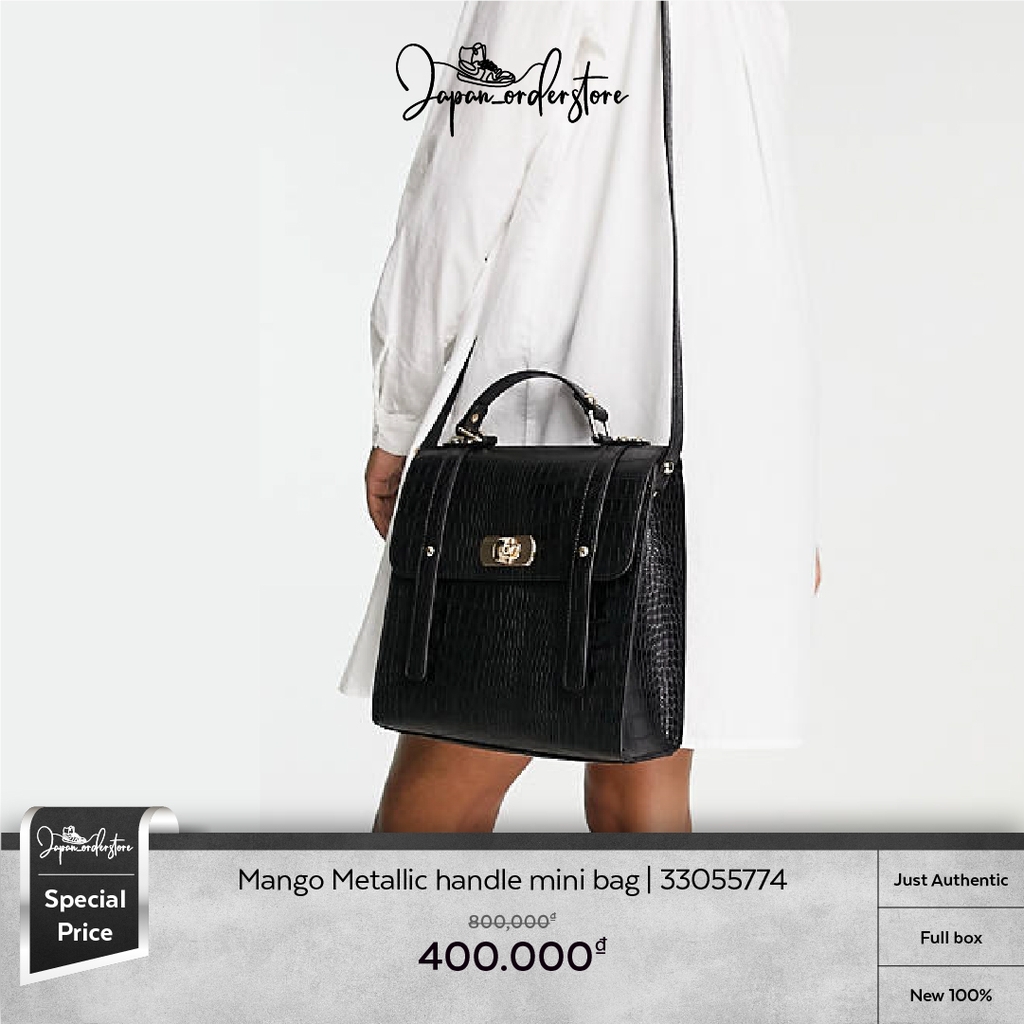 ASOS DESIGN twist lock satchel bag in black croc ASOS DESIGN twist lock satchel bag in black croc