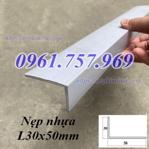 Nẹp nhựa V30x50, nẹp v nhựa dày 3mm, nẹp nhựa L30x50mm Nẹp Kim Loại 969