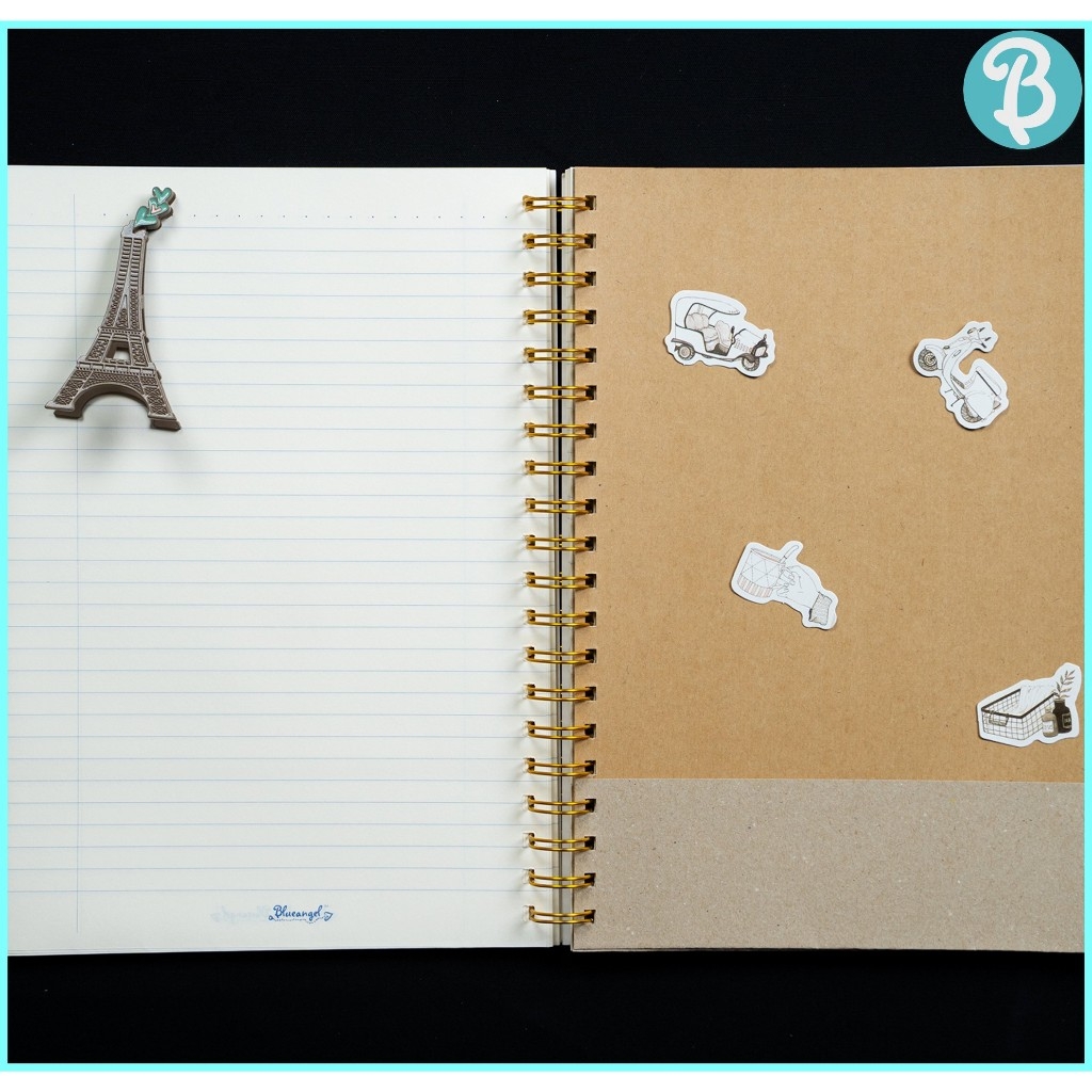 Sổ lò xo A4 kẻ ngang Blueangel SIN-LK (8 mẫu bìa, có ví pocket chia ...