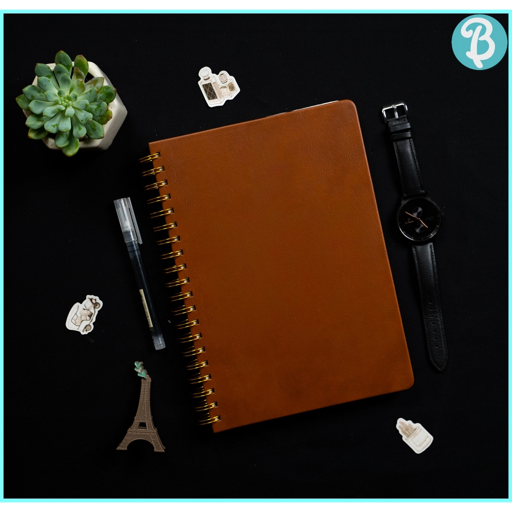 Sổ lò xo A4 bìa da cao cấp PER-LL (4 nội dung ruột) - PAPERISTA Notebook
