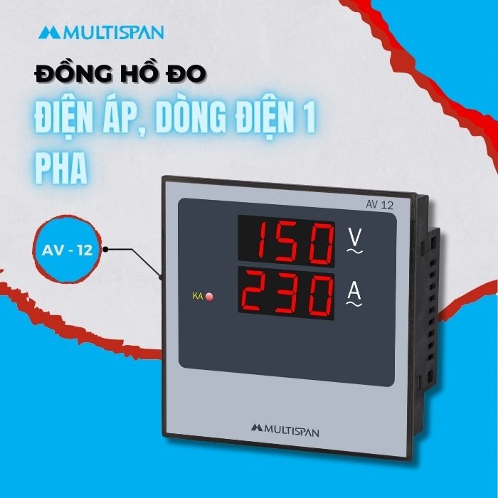Đồng hồ đo điện áp, dòng điện 1 pha Multispan AV-22 giá rẻ | Công ty ...