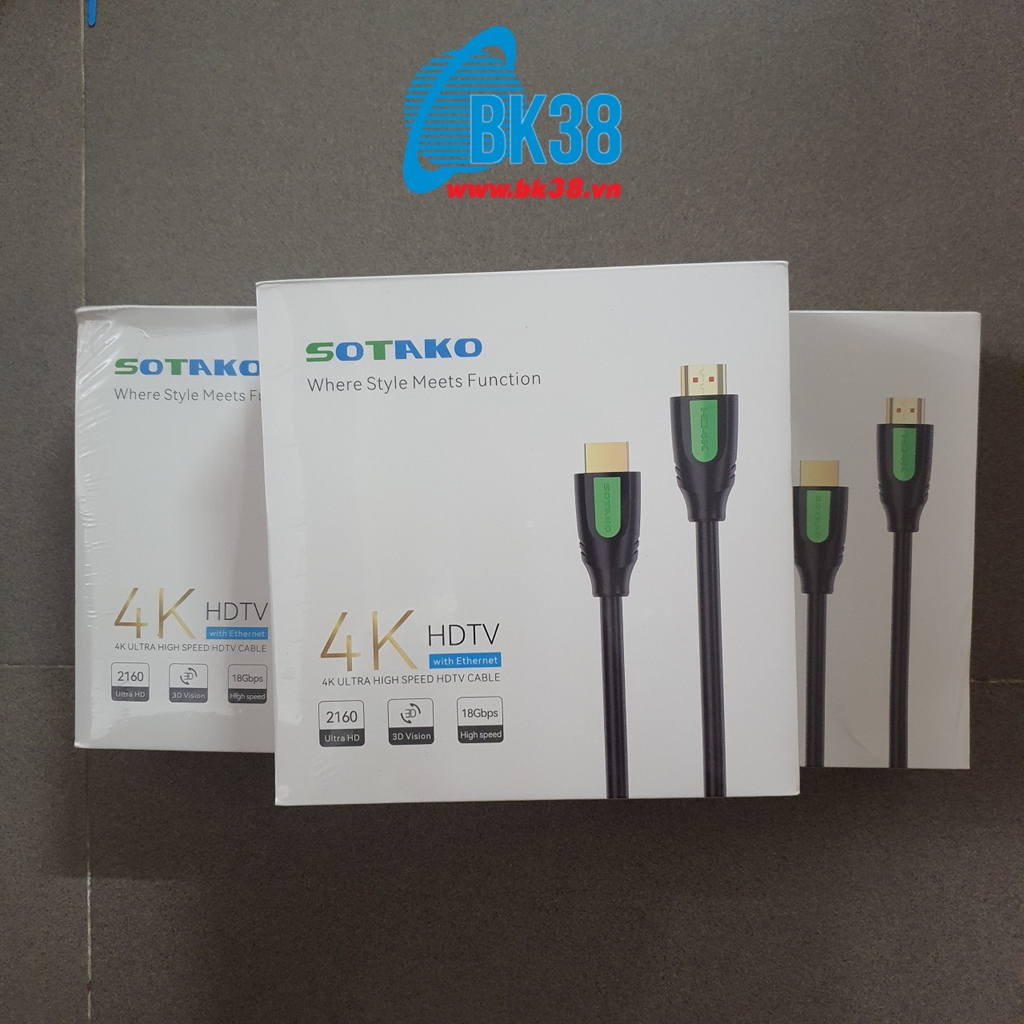 Cáp HDMI SOTAKO 2.0V/ 4K 10m chính hãng - BK38