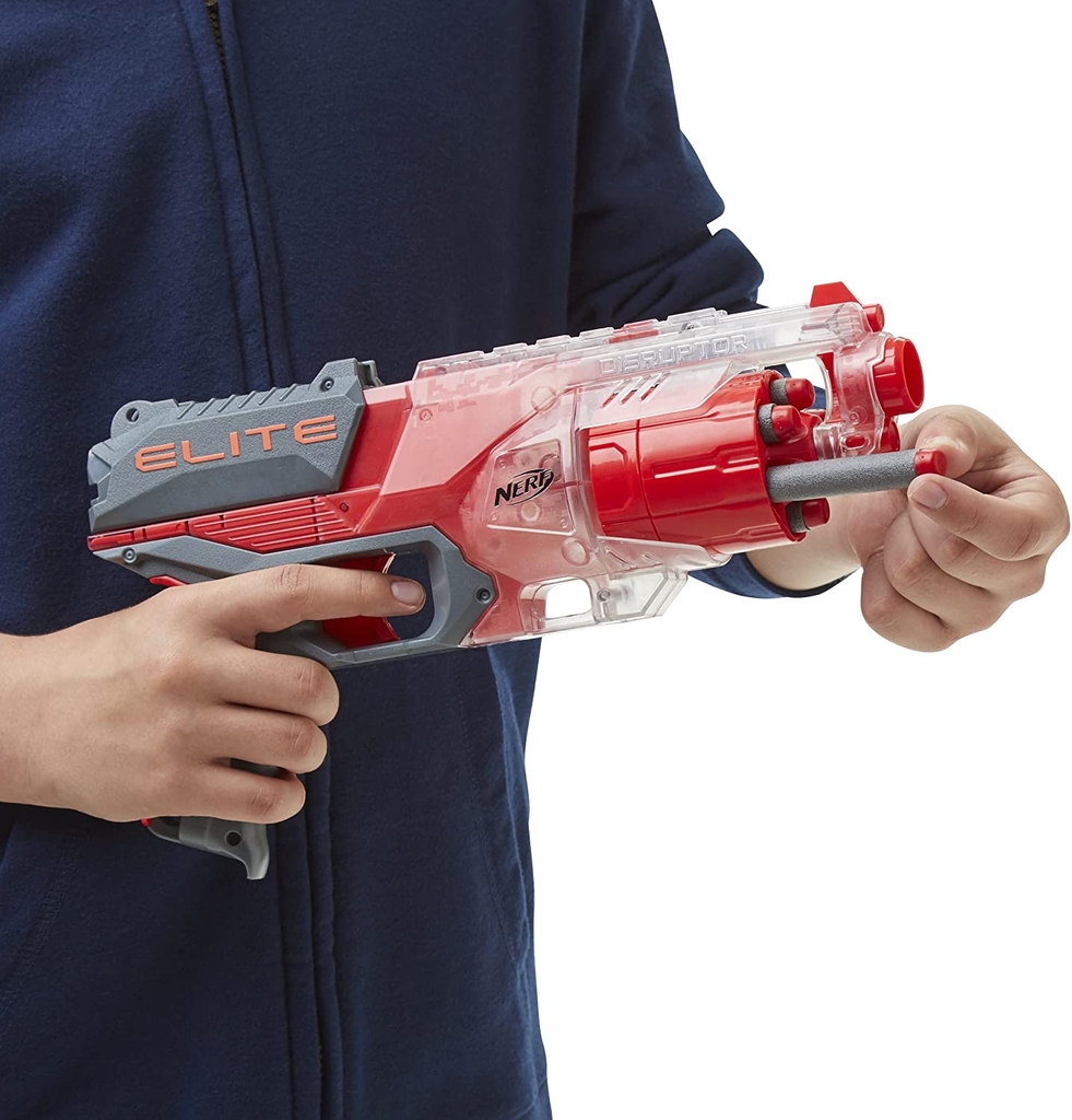 NERF Elite Disrupter Blaster - Slam Fire, Translucent Red Nerf - Sản ...