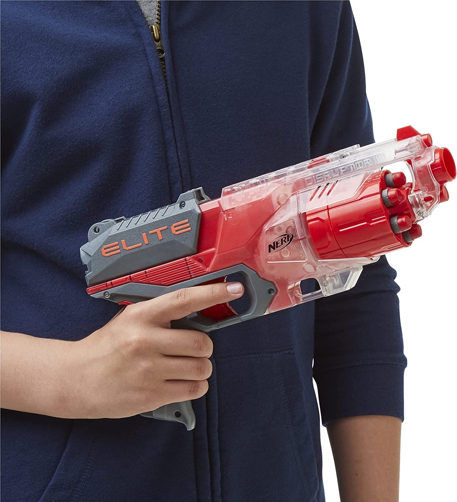 NERF Elite Disrupter Blaster - Slam Fire, Translucent Red Nerf - Sản ...