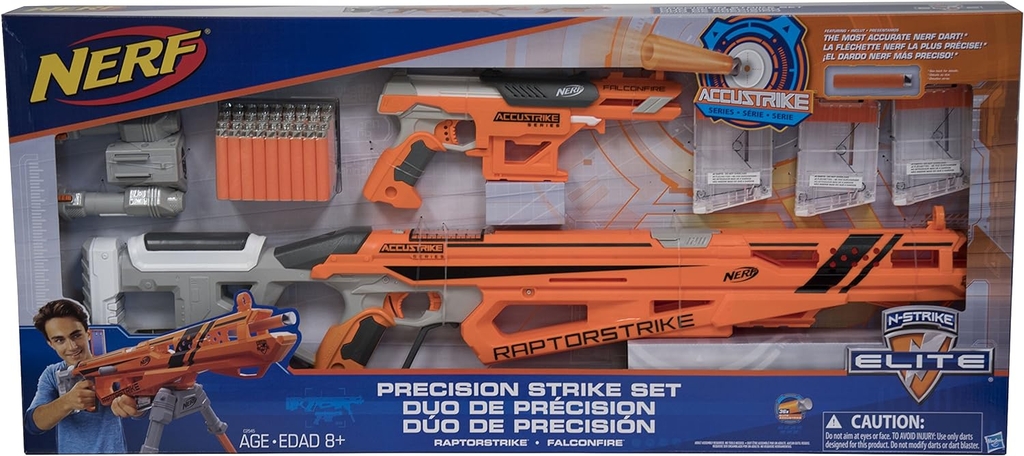 Nerf N-Strike Elite Precision Strike Set RaptorStrike and FalconFire ...