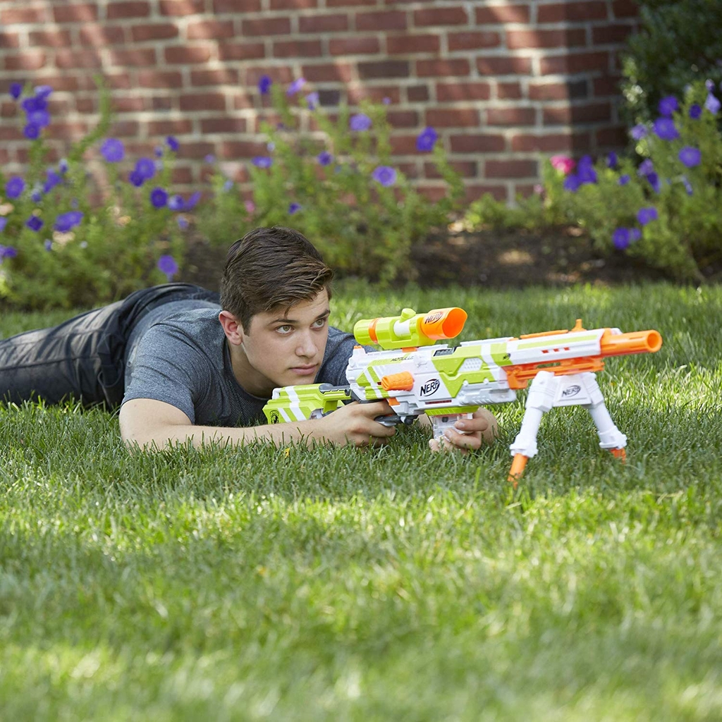 Nerf Longstrike Modulus Toy Blaster with Barrel Extension, Bipod ...