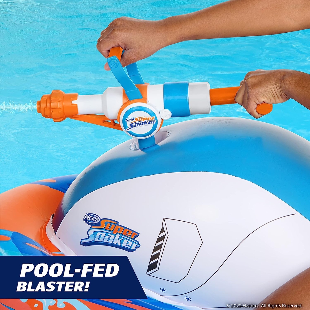 NERF Super Soaker Stormforce Ride-On Racer – Inflatable Pool Float with ...
