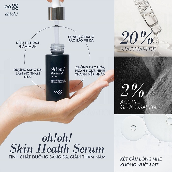 Tinh Chất Dưỡng Trắng Da Giảm Thâm Nám oh!oh! Skin Health Serum With 20% Niacinamide & Acetyl ...