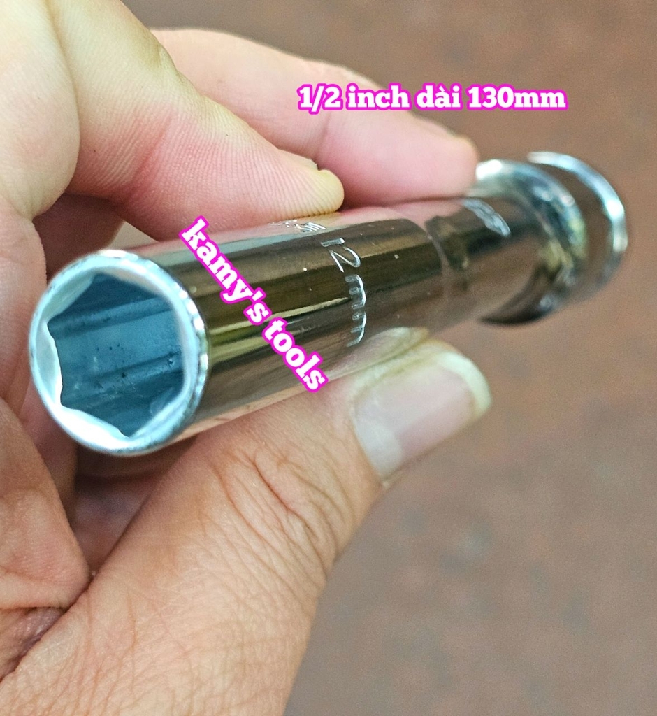 Đầu tuýp đầu khẩu dài 1/2 inch dài 130mm Hotssman 8mm 10mm 12mm 13mm ...