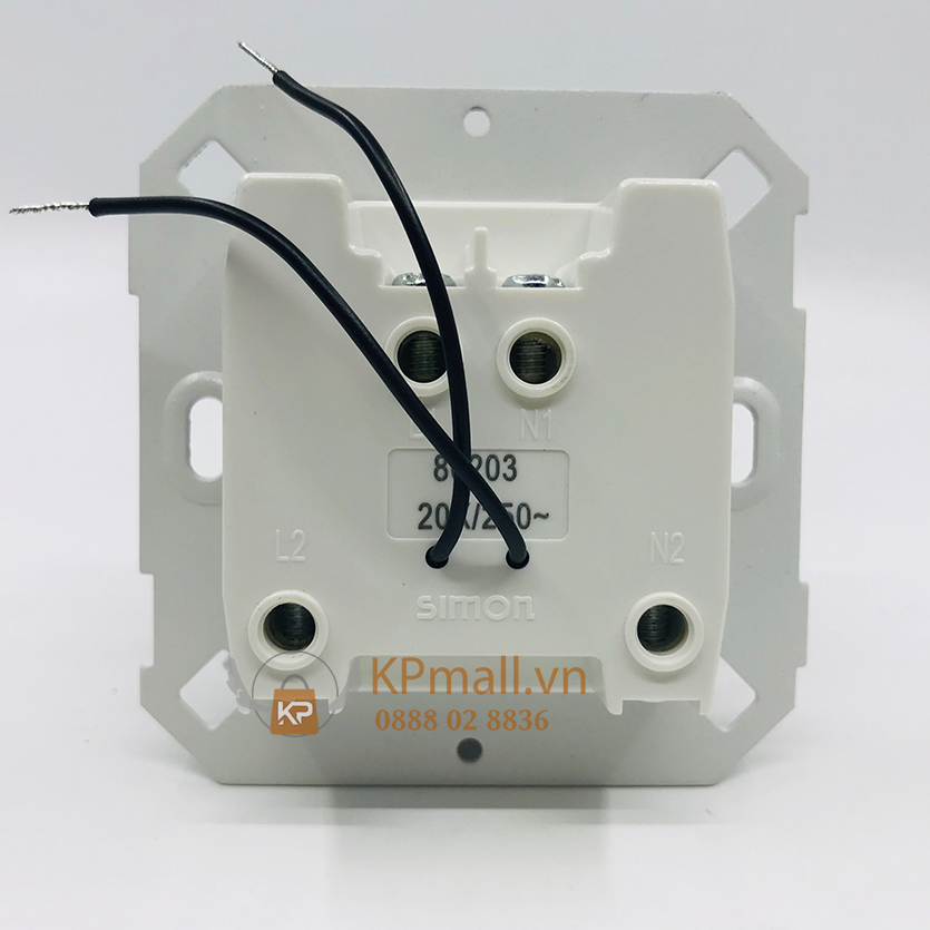 Module Công tắc đơn 20A, 2 cực, 1 chiều Đen có đèn LED Simon 80203-26 ...