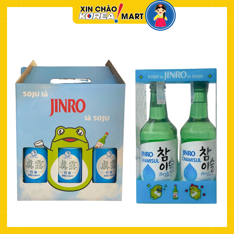 Set rượu Soju Jinro Chamisul fresh, Jinro Is Back | 진로 참이슬, 진로 이즈백 | Xin Chào Korea Mart