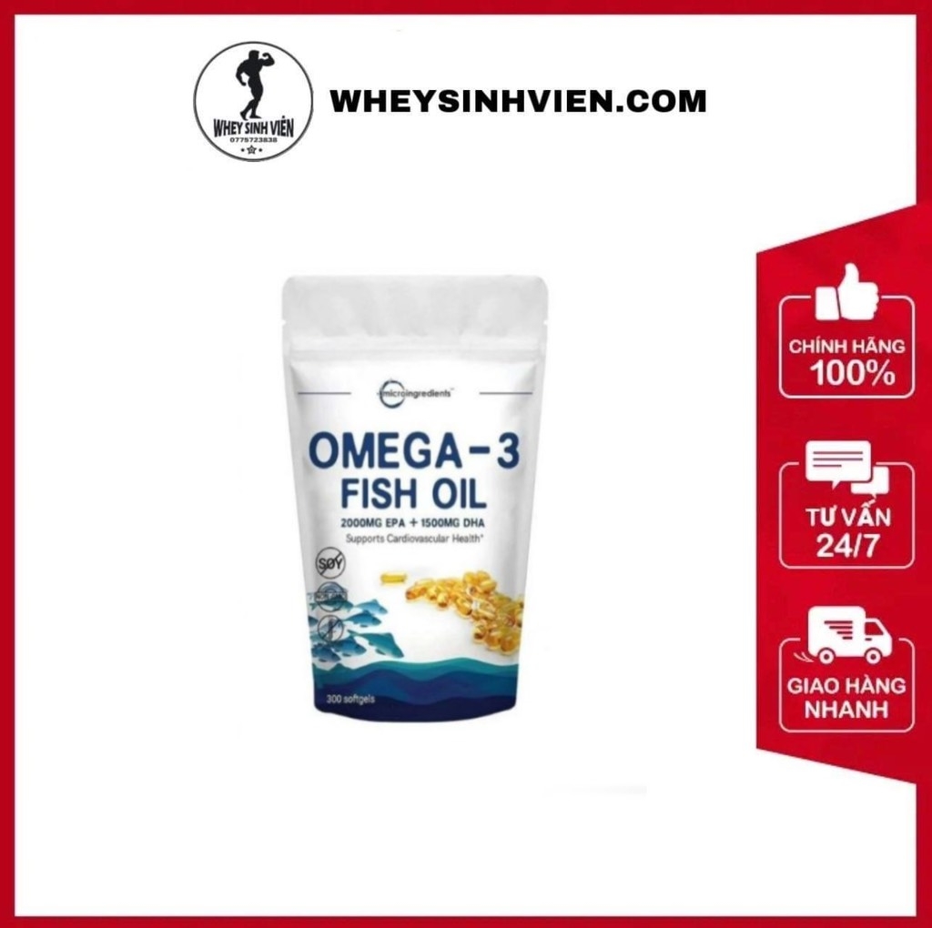 Micro Ingredients Omega 3 (300 viên) | wheysinhvien