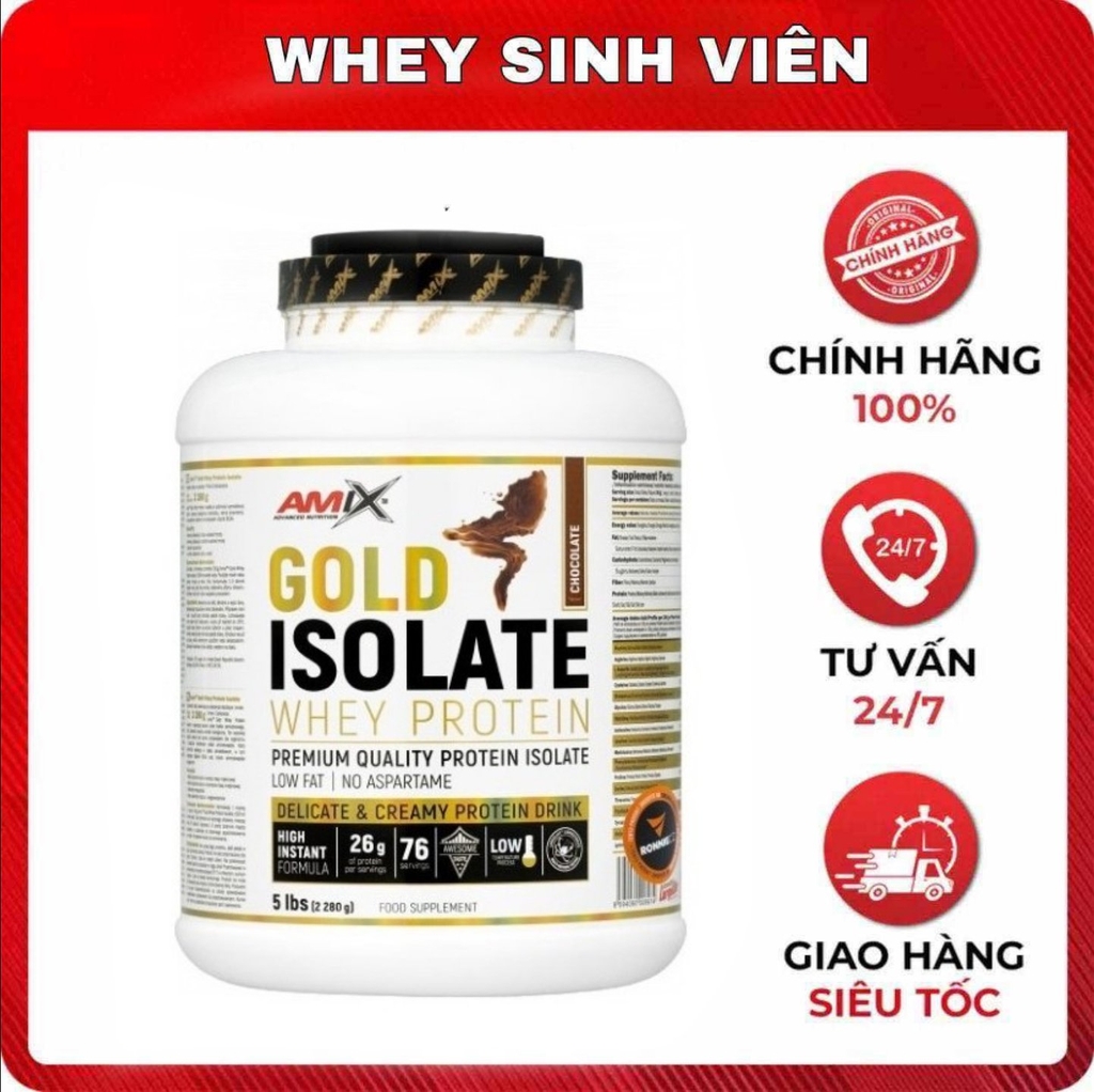 Amix Gold Isolate Whey Protein - 5 lbs | wheysinhvien