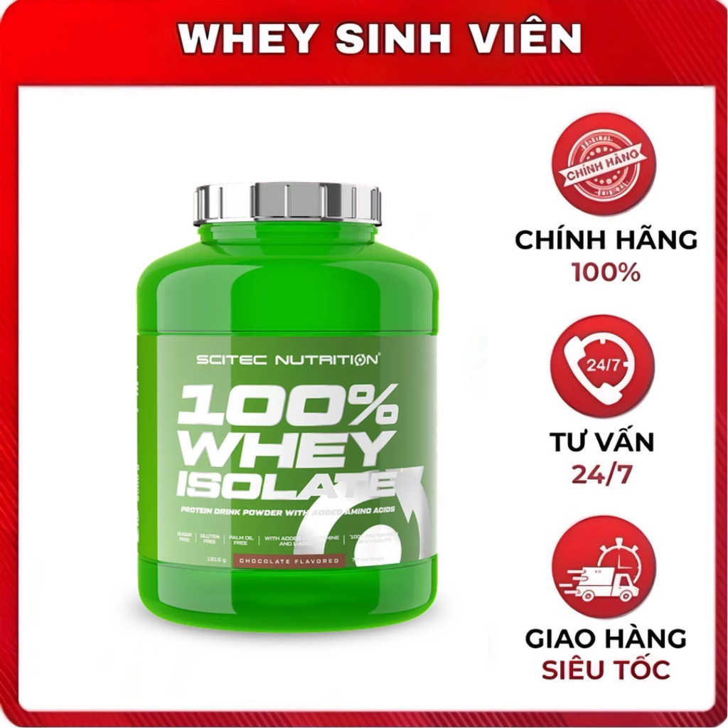 Scitec Nutrition 100% Whey Isolate 1816g ( 72 Servings ) | wheysinhvien