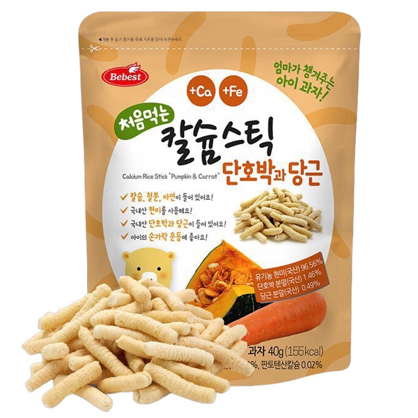 Bánh gạo que Bebest vị bí đỏ, cà rốt 6M+