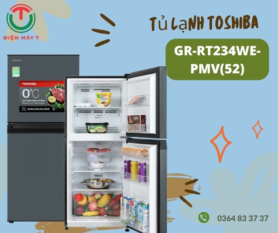Tủ lạnh Toshiba Inverter 180 lít GR-RT234WE-PMV(52) | Điện Máy T