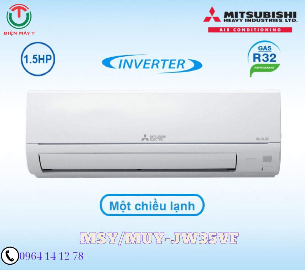 Máy lạnh Mitsubishi Electric Inverter 1.5 HP MSY/MUY-JW35VF | Điện Máy T