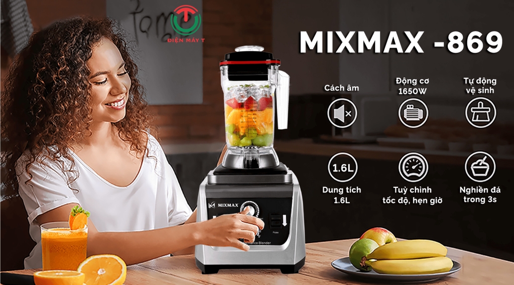 Máy xay sinh tố công nghiệp Mixmax MM-869 | Điện Máy T
