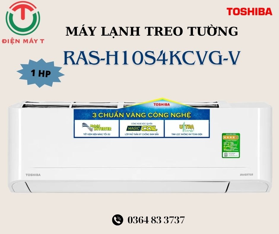 Máy lạnh Toshiba inverter 1 HP RAS-H10S4KCVG-V model 2024 | Điện Máy T