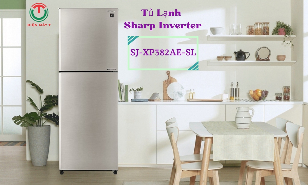 Tủ lạnh Sharp Inverter 360 lít SJ-XP382AE-SL | Điện Máy T