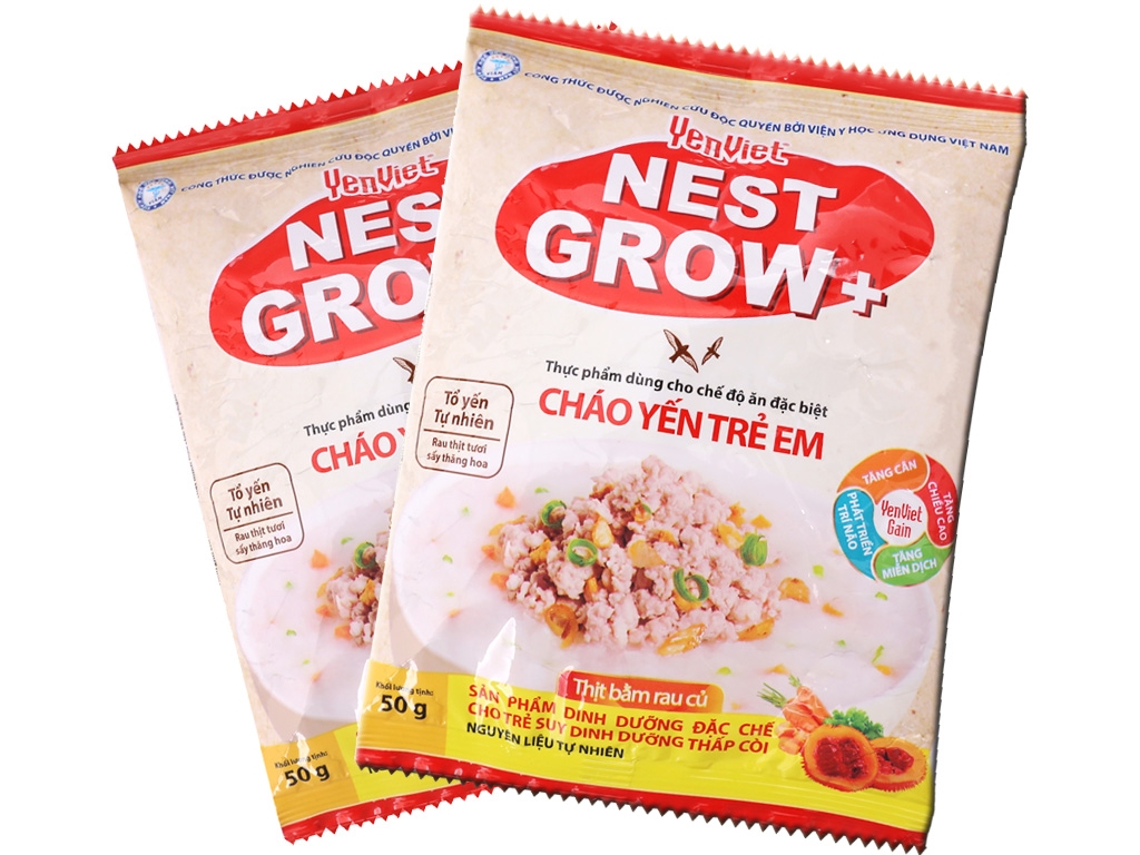 Cháo Yến Việt Nest Grow+ thịt bằm rau củ 50g | Hệ thống Minikids.vn