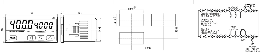 Bộ điều khiển nhiệt độ Hanyoung AX4-1A AX9 | Tự động hóa Az