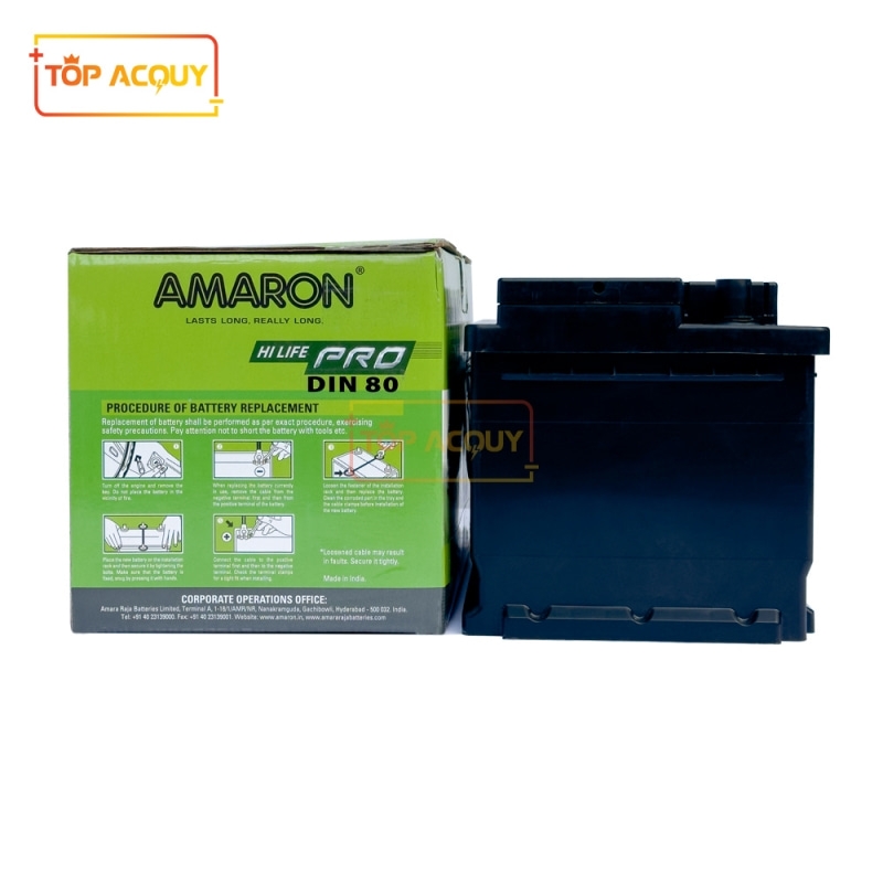 ẮC QUY AMARON PRO DIN80(L) 12V-80AH