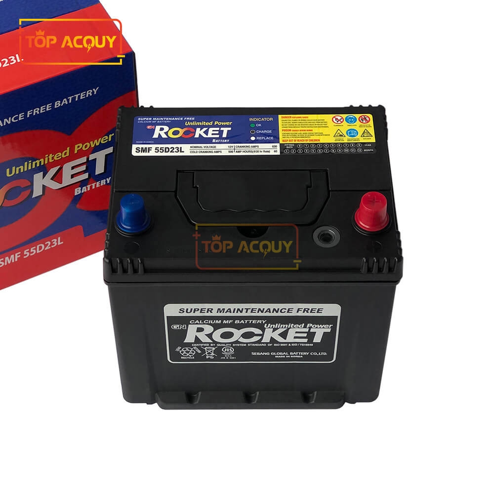 Ắc Quy ROCKET 12V - 60AH SMF 55D23L | Topacquy.vn