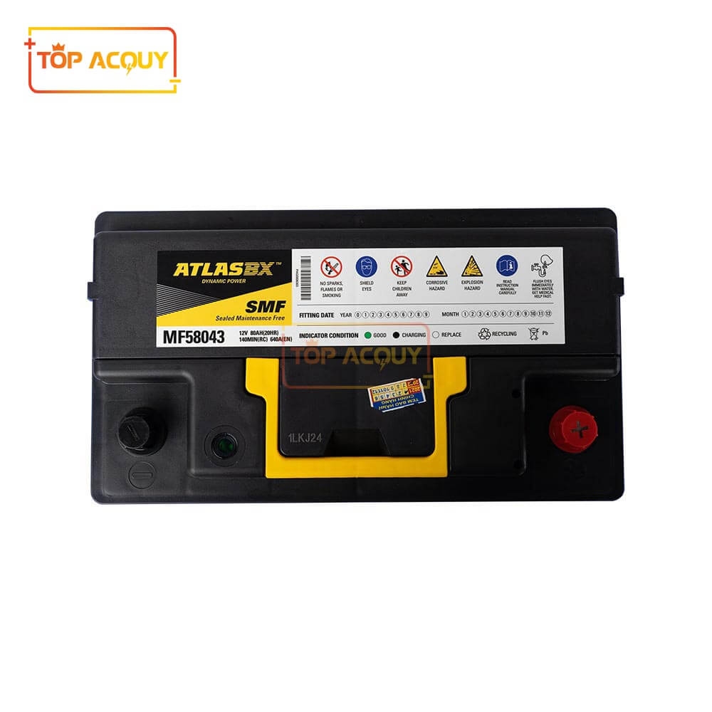Ắc quy ATLAS 12V - 80Ah Din MF58043 (DIN80) - Chính hãng
