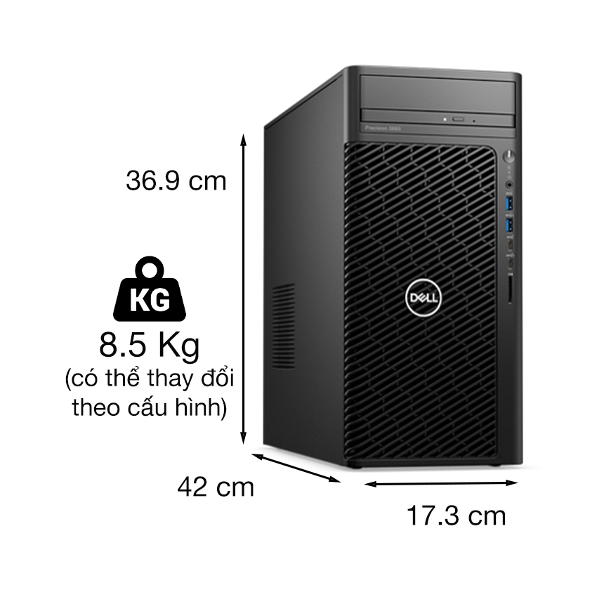 Workstation Dell Precision 3660 Tower CTO Base (i7-12700/8GB RAM/1TB ...