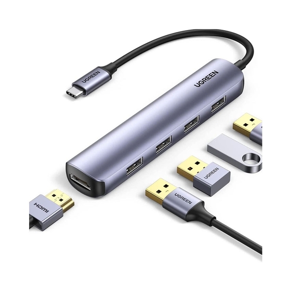 Hub USB Type C 5 in 1 to HDMI 4K, USB 3.0, USB C PD 100W Ugreen 15596