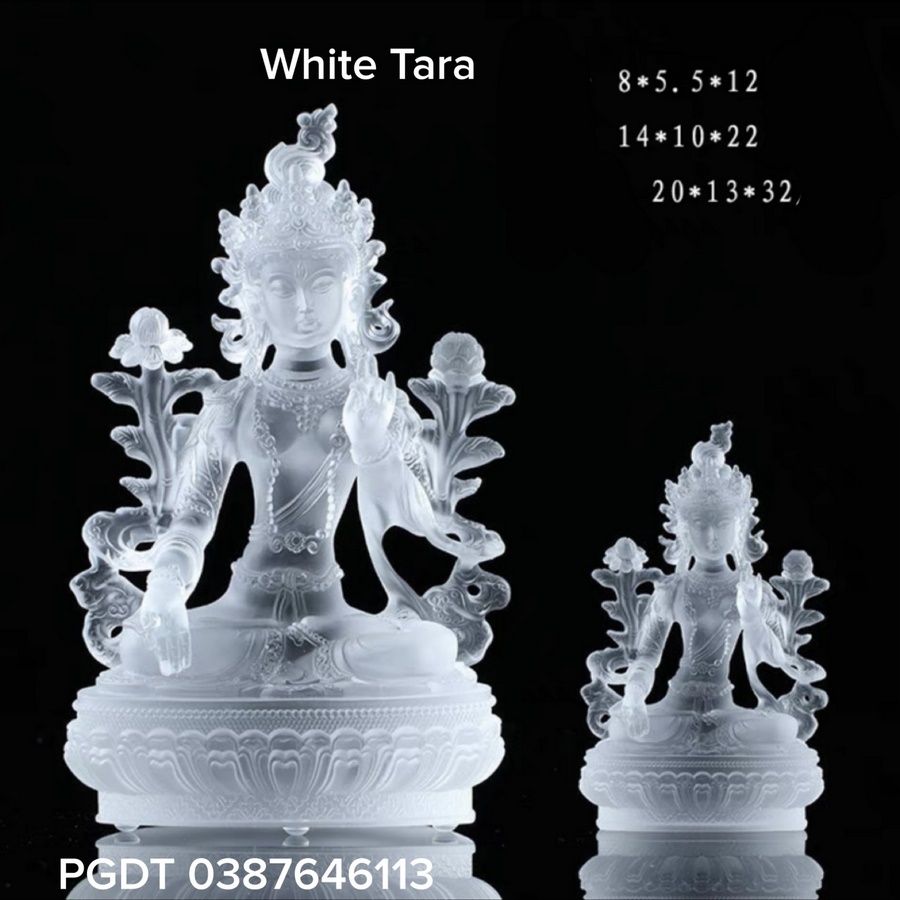BẠCH ĐỘ MẪU WHITE TARA bằng đá liuli cỡ bé