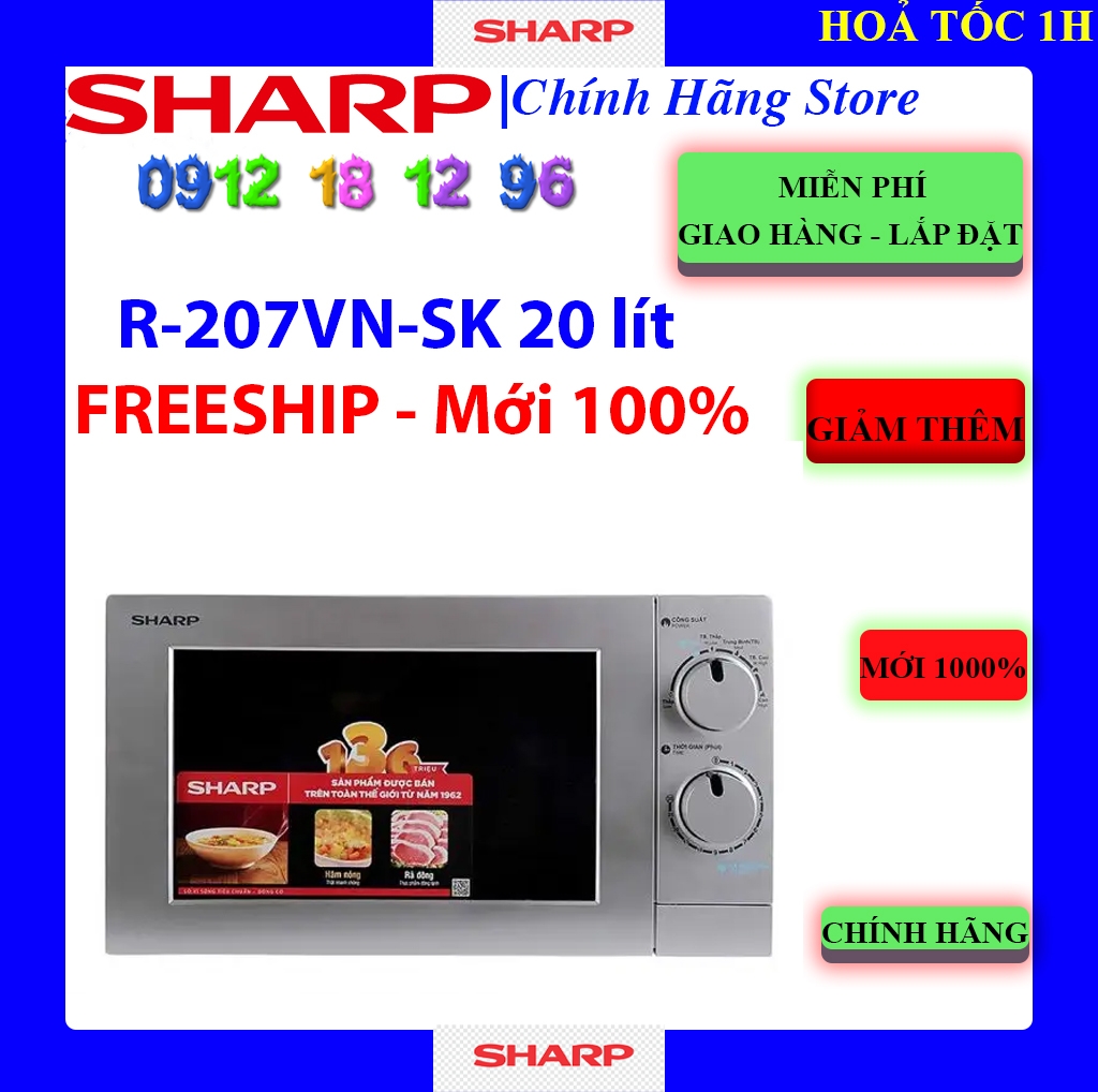 [SHARP R-207VN] Lò vi sóng cơ Sharp R-207VN-SL 20 lít