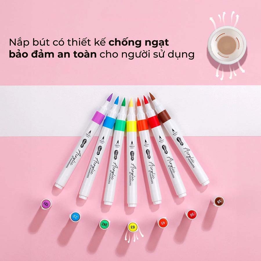 Bút Lông Màu Colokit Acrylic Markers 1 Đầu ACM-C005 36 Màu