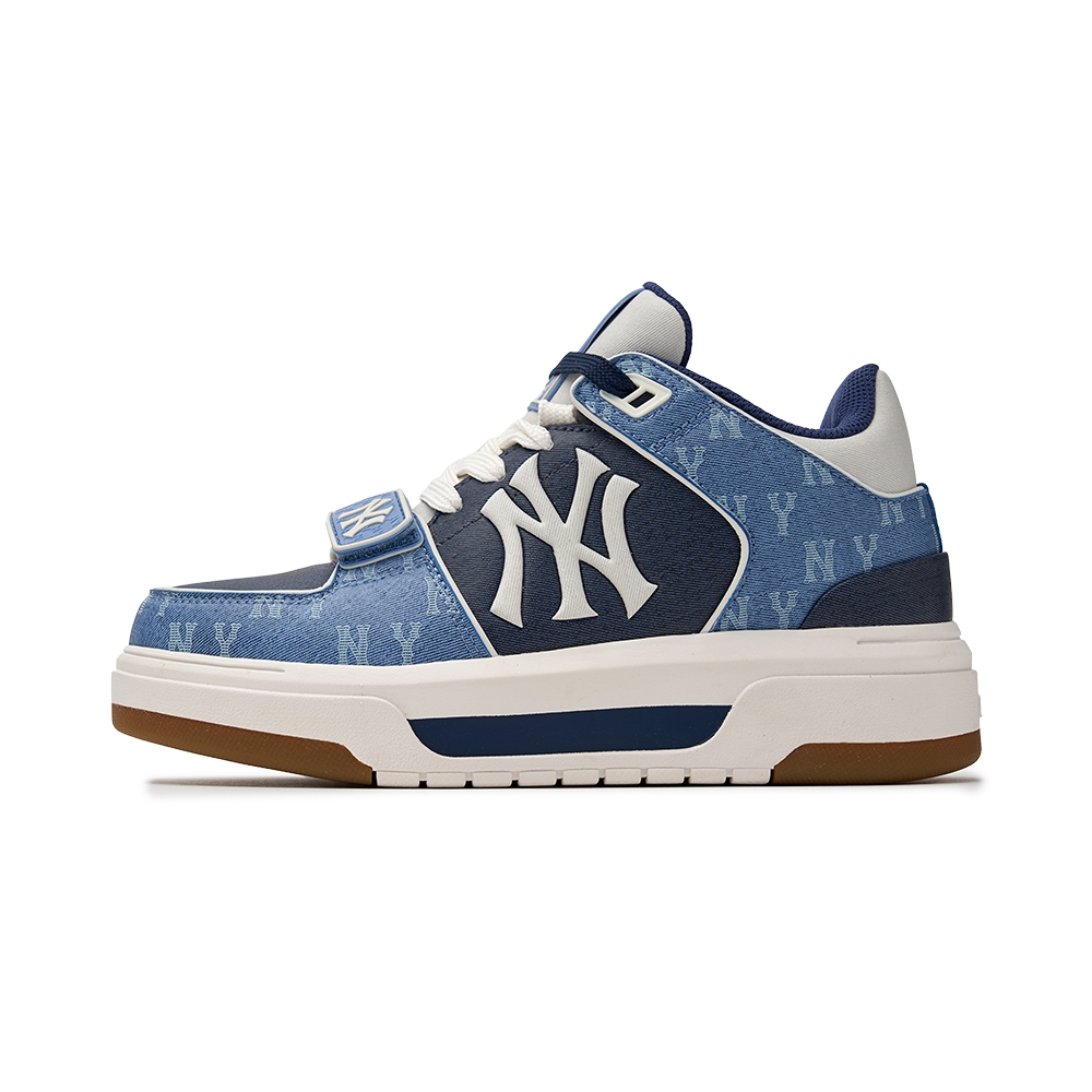 Giày MLB Chunky Liner Mid Denim Mono NY 3ASXCHL4N-50BLS
