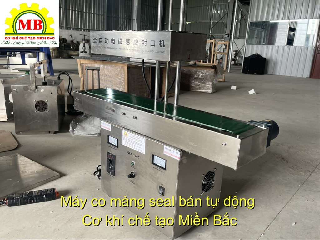 Máy dán màng seal nhôm bán tự động | Máy siêu màng chai nhựa tự động ...